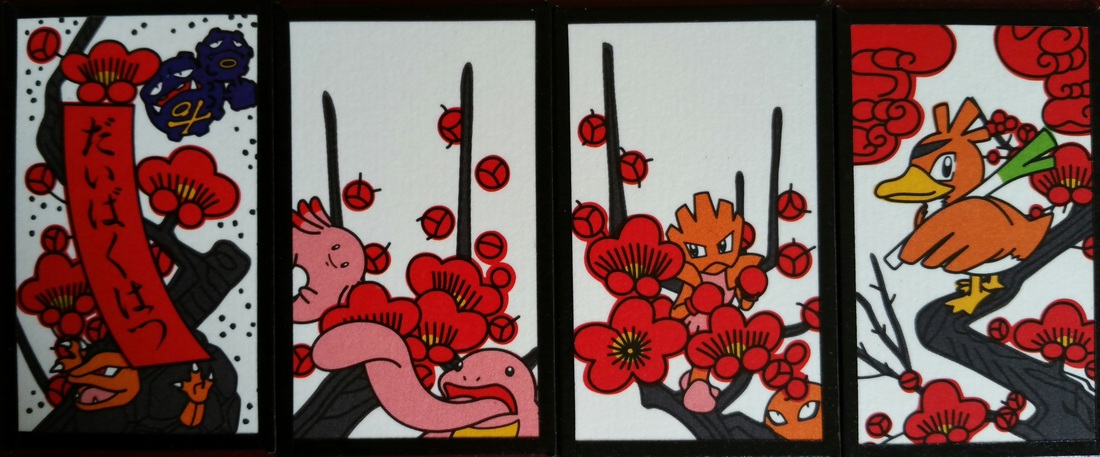 Hanafuda Suits: February | Moon Rabbit Hanafuda | VideoGameGeek