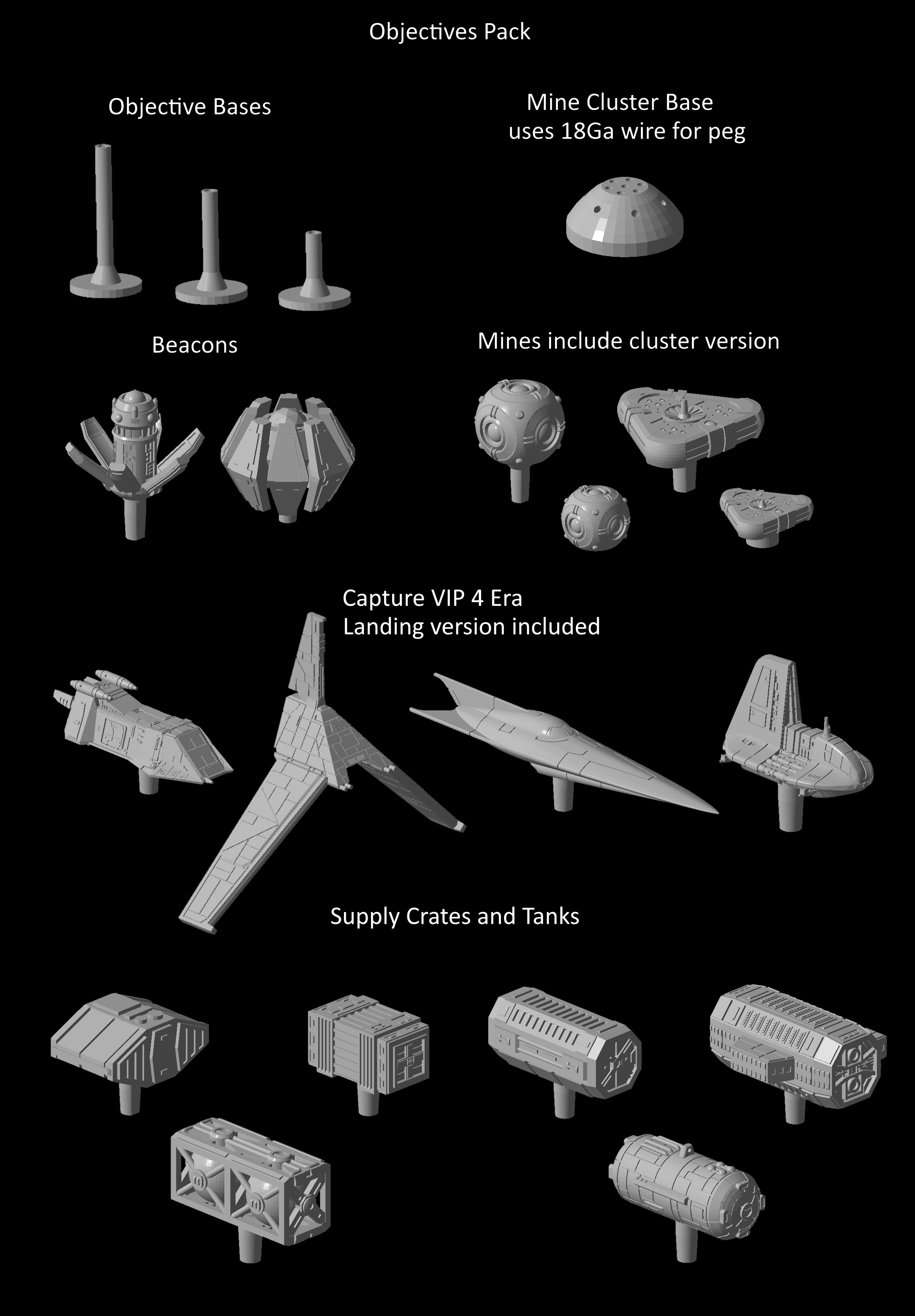 3D Objectives Pack | Star Wars: Armada