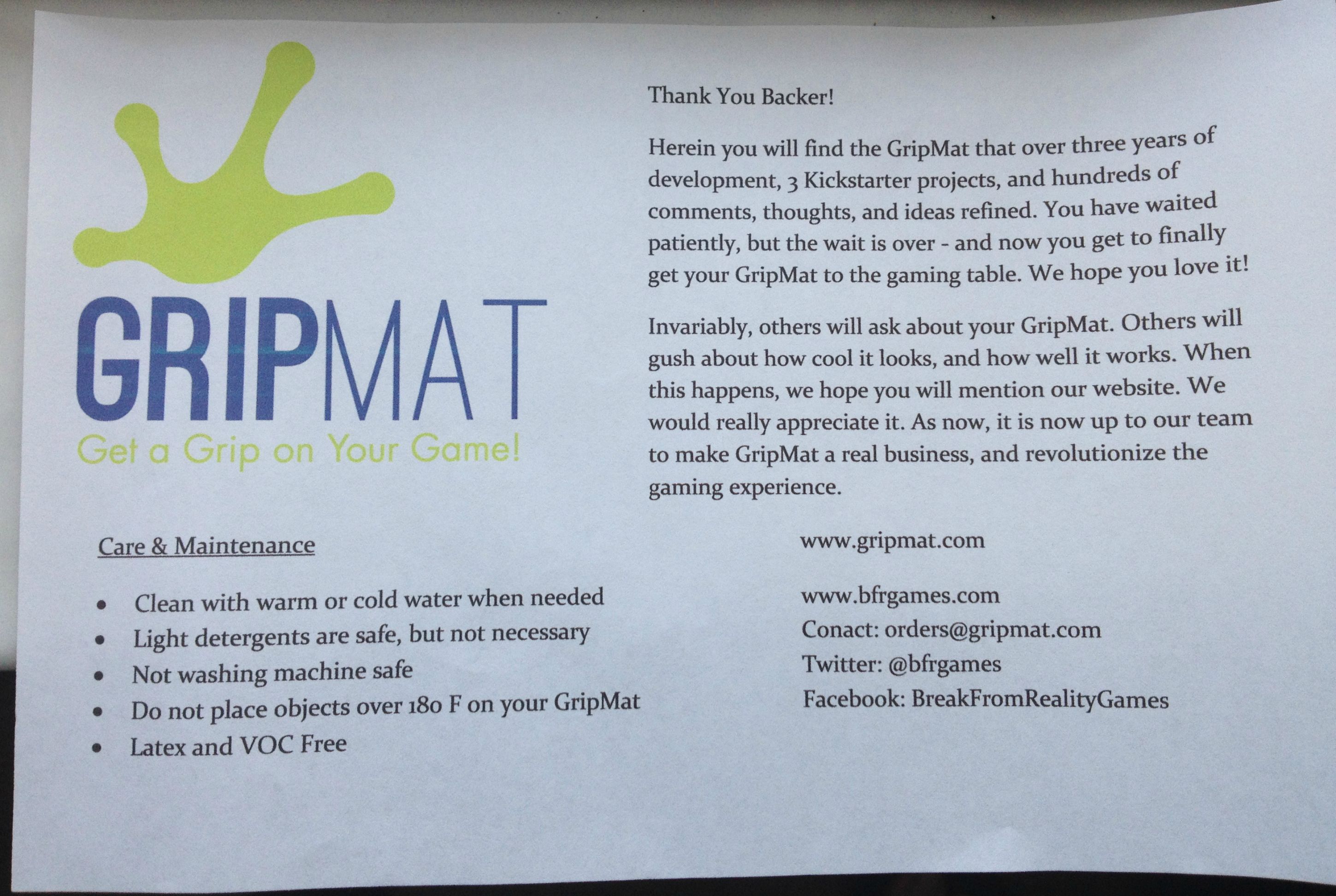 Get a grip on your game! My gripmat is finally here! Review + Pics ...