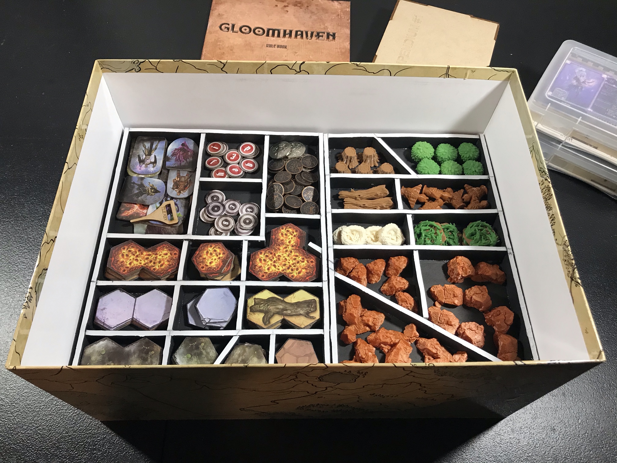Storage solution: Gloomhaven w/ 3d printed terrain, doors, minus Helper ...