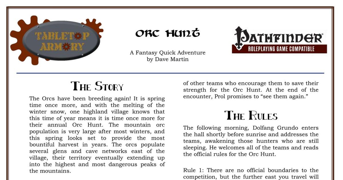 Orc Hunt | RPG Item | BoardGameGeek