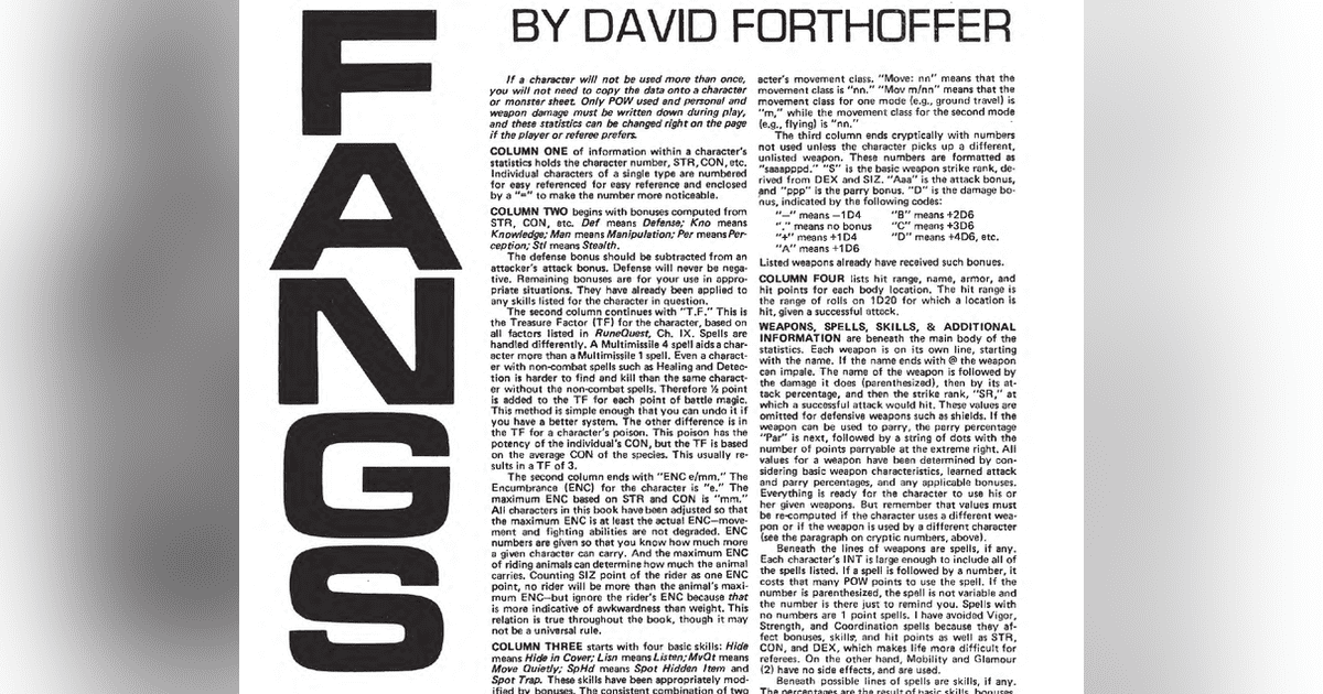 Fangs | RPG Item | BoardGameGeek