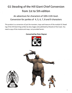 G1 Steading of the Hill Giant Chief Conversion from 1st to 5th edition | RPG Item | RPGGeek