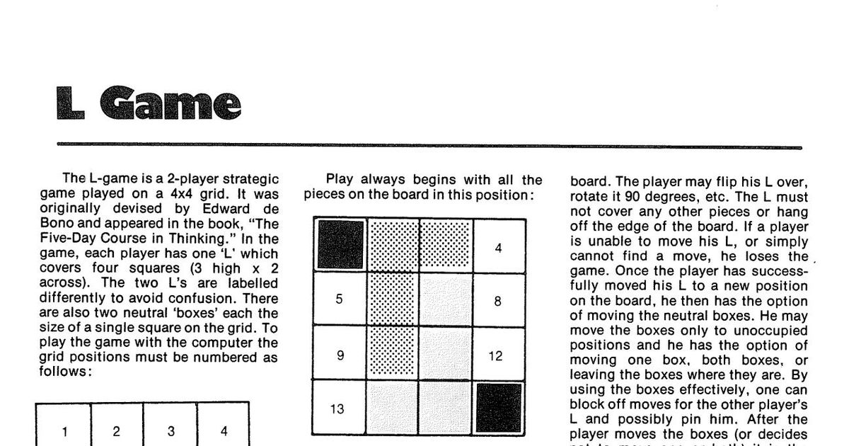 L Game | Video Game | VideoGameGeek