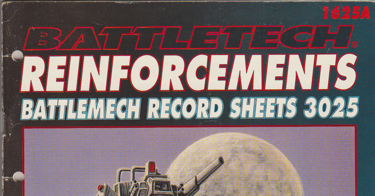BattleTech Reinforcements: BattleMech Record Sheets 3025 | Board Game ...
