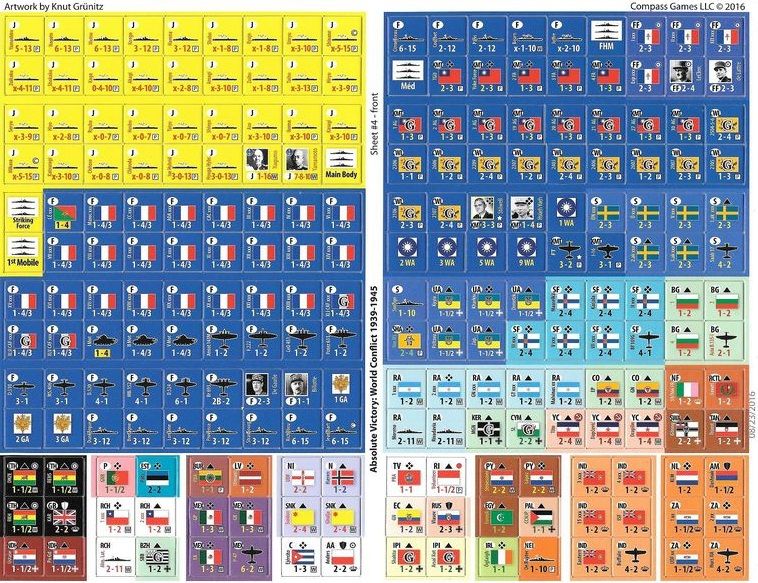 Photo of counter sheets | Absolute Victory: World Conflict 1939-1945