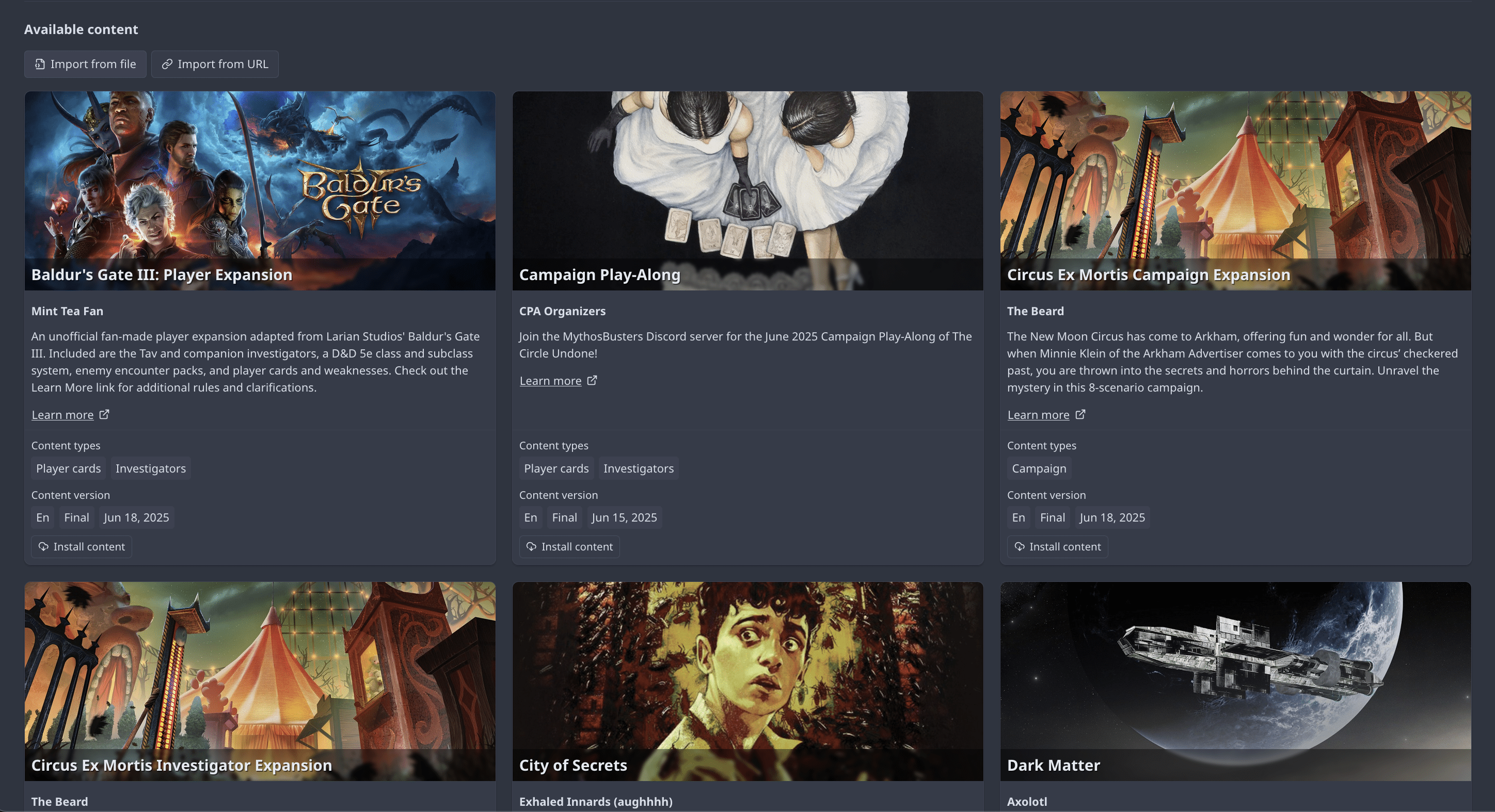 arkham.build: a web deck builder | Arkham Horror: The Card Game