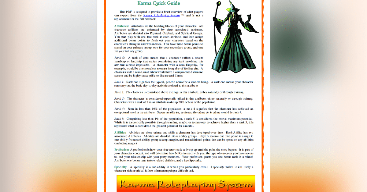 Karma Quick Guide | RPG Item | RPGGeek