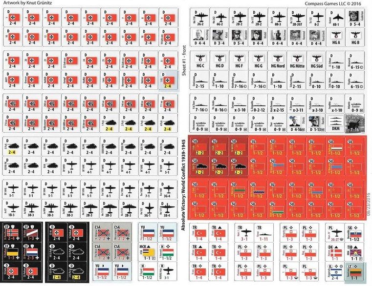 Photo of counter sheets | Absolute Victory: World Conflict 1939-1945