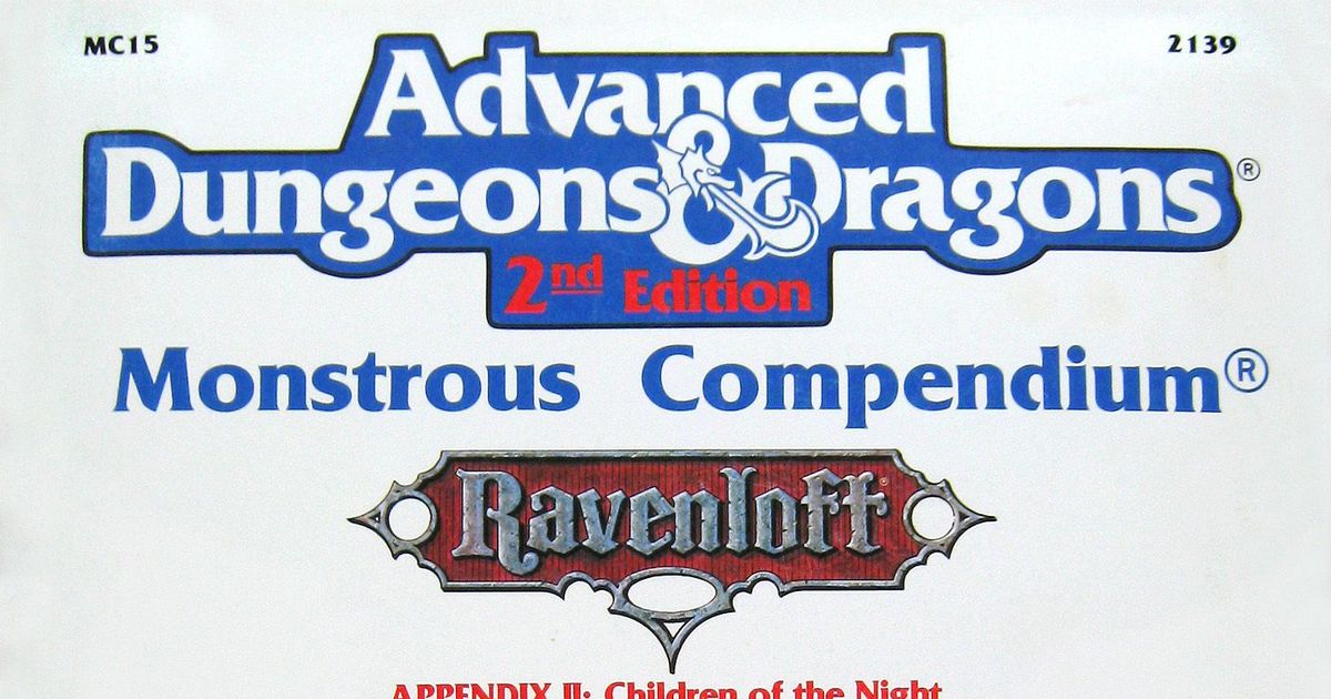 MC15: Monstrous Compendium Ravenloft Appendix II: Children of the Night ...