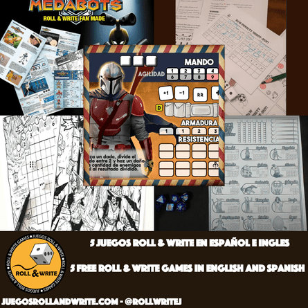 5 Free Print & Play Roll & Write Games in Spanish and English 17th Part ...