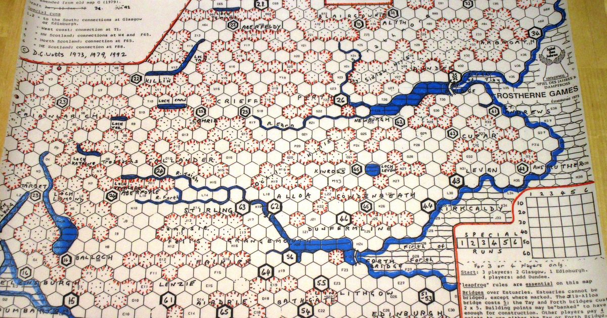 Railway Rivals Map CS: Central Scotland | Board Game | BoardGameGeek