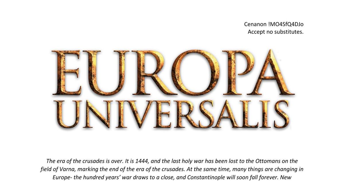 Paradox Grand Strategy 2: Europa Universalis | RPG Item | BoardGameGeek