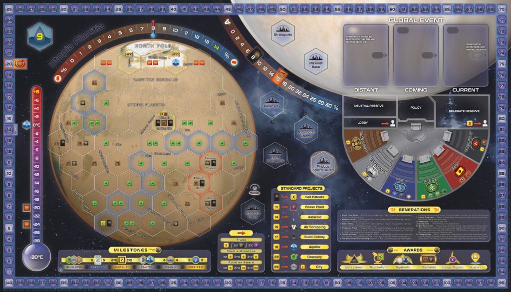 Fan Made Map/Board — Utopia Planitia v.1.1 | Terraforming Mars