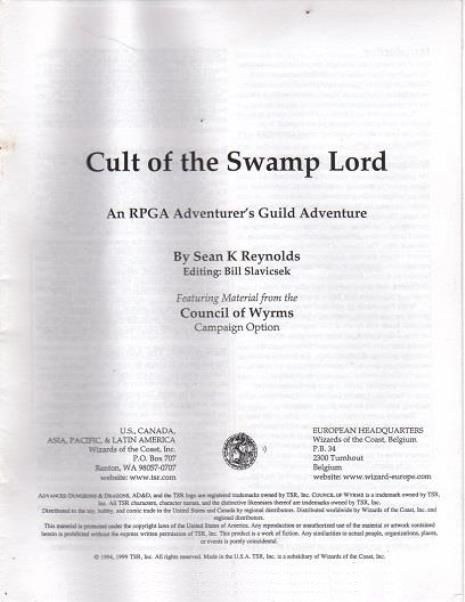 Cult of the Swamp Lord | RPG Item | RPGGeek