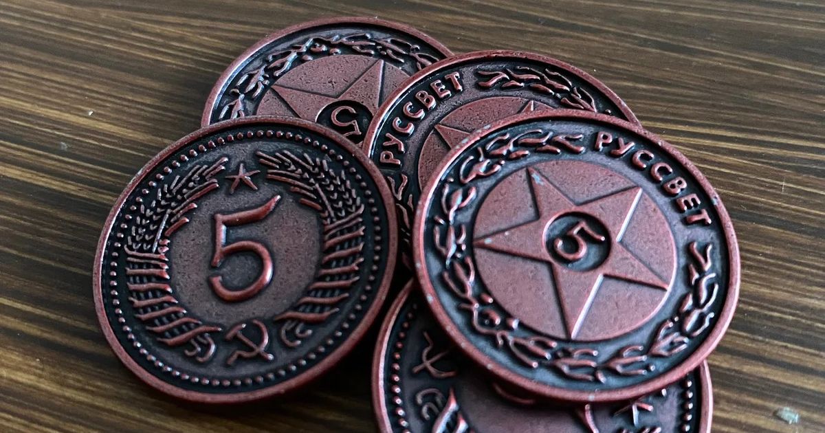 Expeditions/Scythe: Red $5 Metal Coins | Board Game Accessory ...