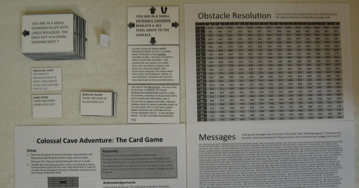 Colossal Cave Adventure: The Card Game | Board Game | BoardGameGeek