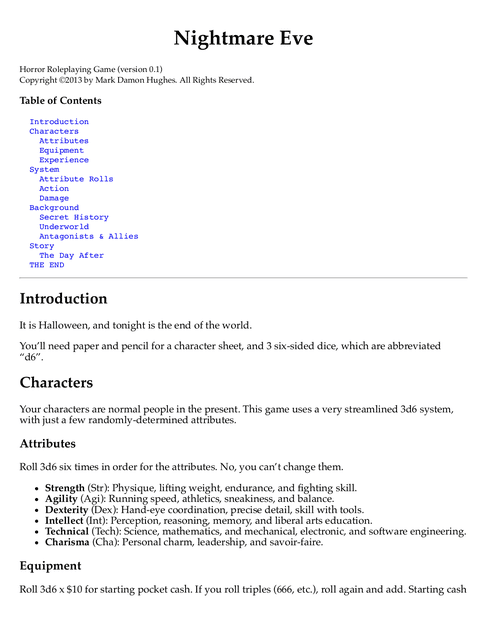 Nightmare Eve | RPG Item | RPGGeek
