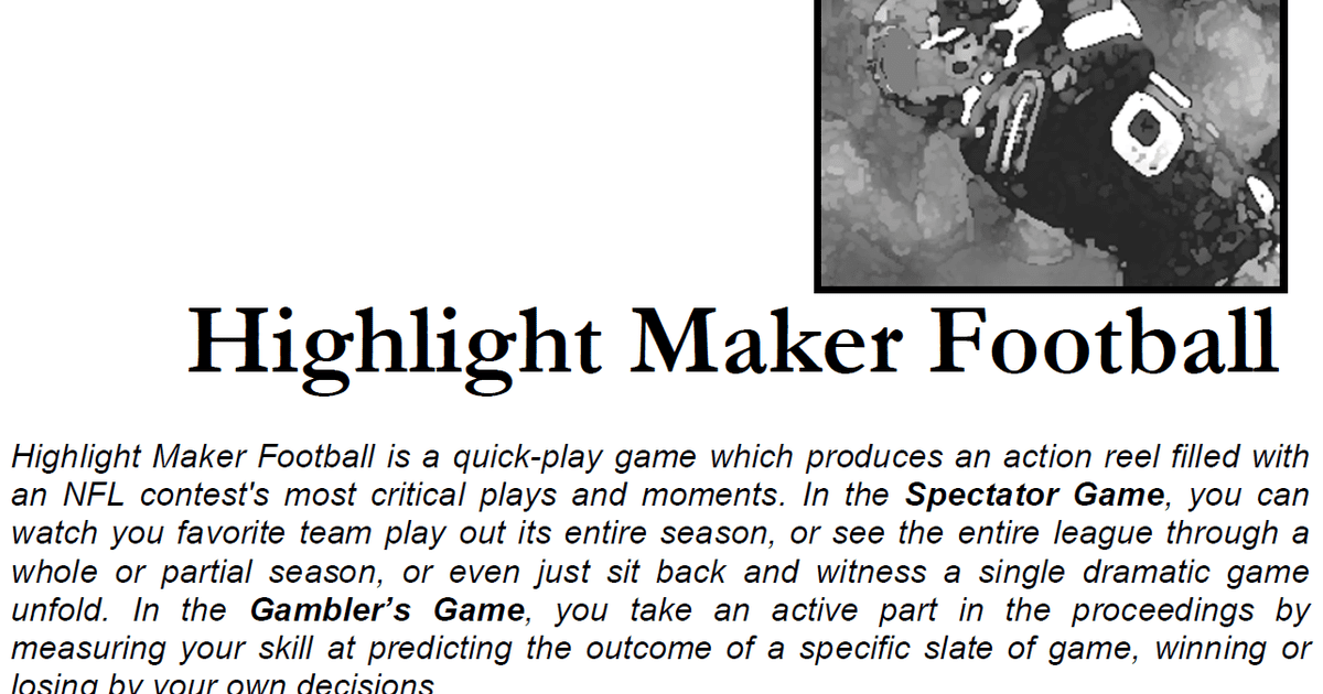 Highlight Maker Football | Board Game | BoardGameGeek
