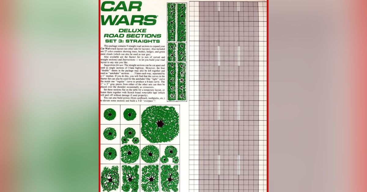 Car Wars Deluxe Road Sections Set 3: Straights | Board Game | BoardGameGeek