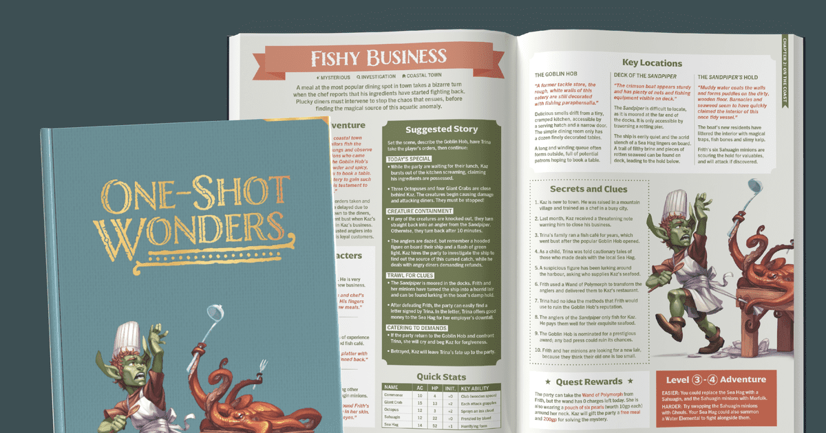 One-Shot Wonders: Over 100 Session Ideas for Fantasy RPGs | RPG Item ...