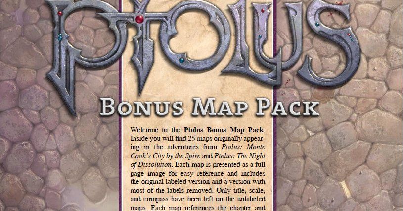 Ptolus Bonus Map Pack | RPG Item | RPGGeek