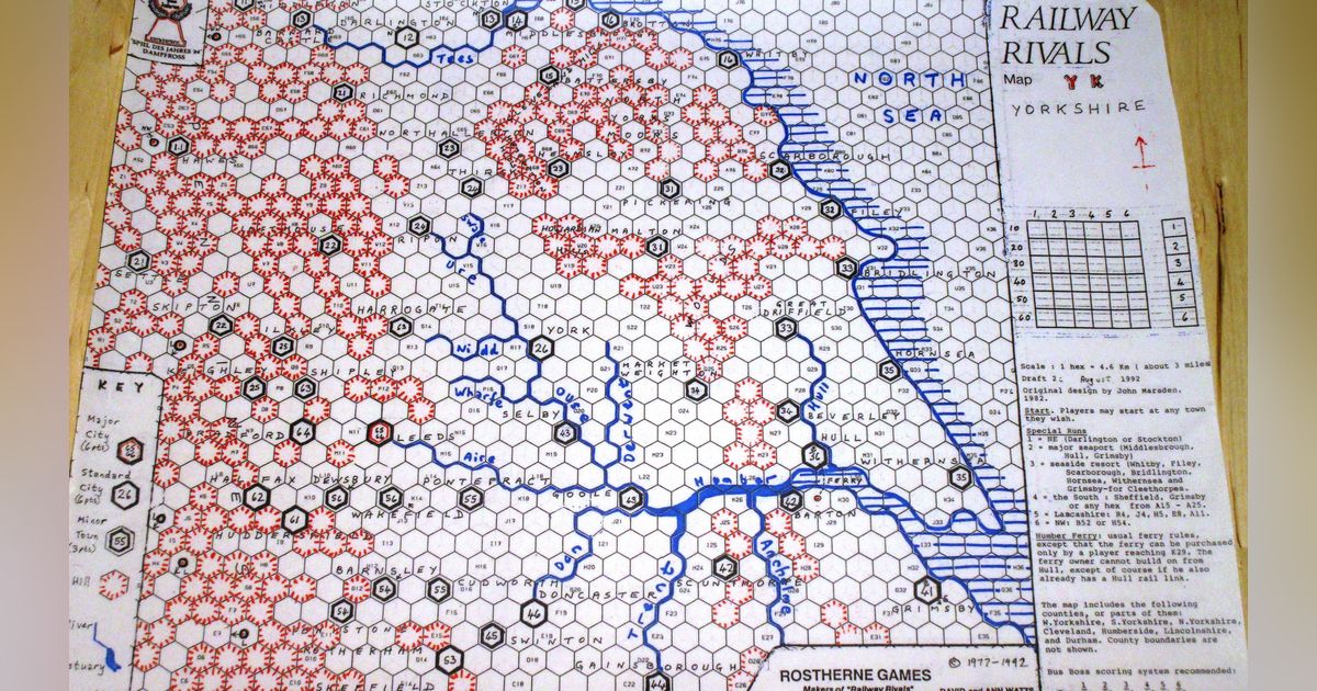 Railway Rivals Map YK: Yorkshire | Board Game | BoardGameGeek