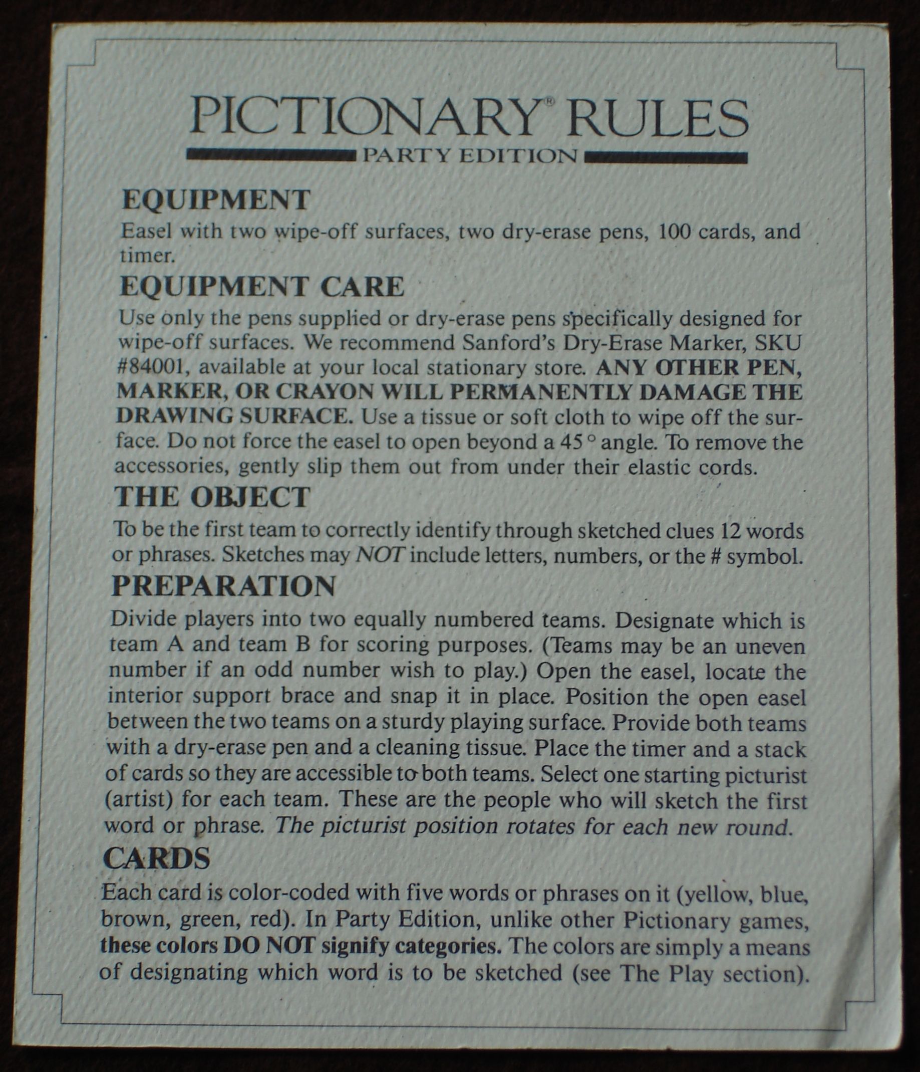 pictionary rules symbols