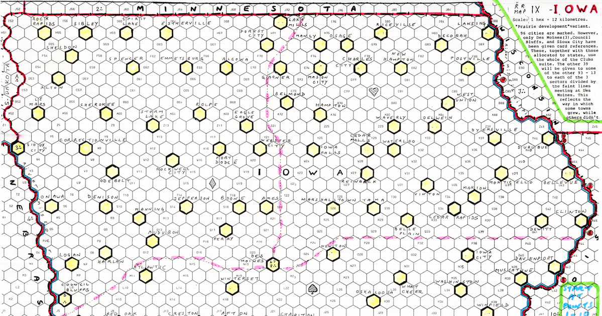 Railway Rivals Map IX: Iowa | Board Game | BoardGameGeek