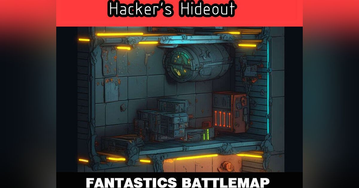 Fantastics Battlemap: Hacker's Hideout | RPG Item | RPGGeek