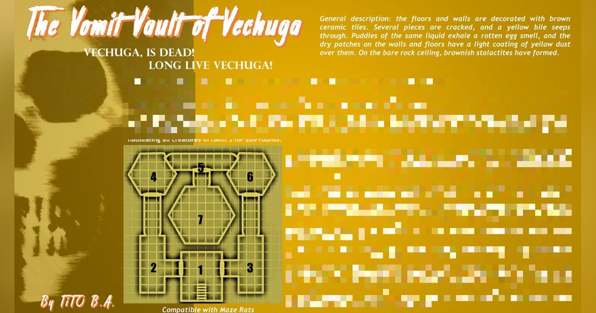 The Vomit Vault of Vechuga (Maze Rats) | RPG Item | RPGGeek