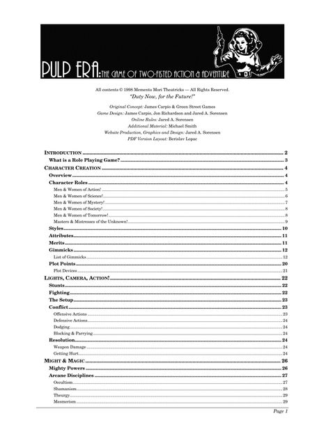 Pulp Era (Original) | RPG Item | RPGGeek