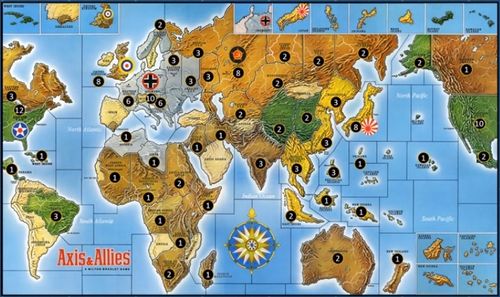 Axis & Allies Classic 1986 World Map with LARGE IPC Values | Axis & Allies