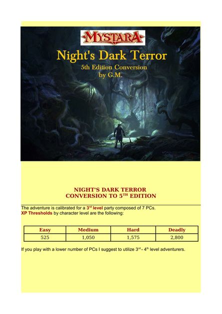 Night's Dark Terror (5e) | RPG Item | RPGGeek