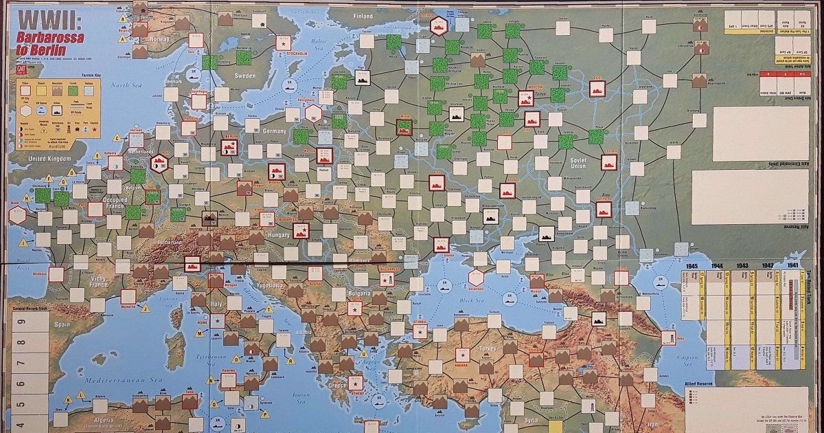 World War II: Barbarossa to Berlin – Mounted Mapboard | Board Game ...