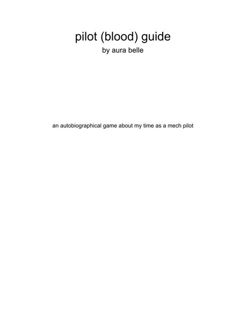 pilot (blood) guide | RPG Item | RPGGeek
