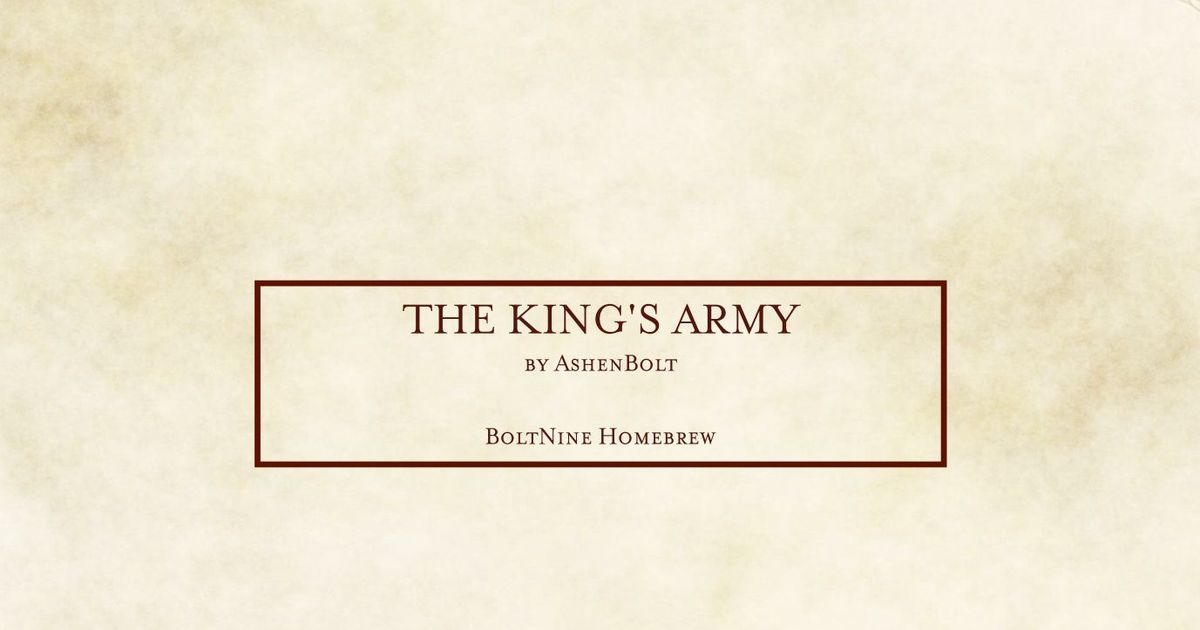 The King's Army | RPG Item | RPGGeek