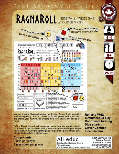 Print and Play: RagnaRoll | Juegos Roll & Write | BoardGameGeek