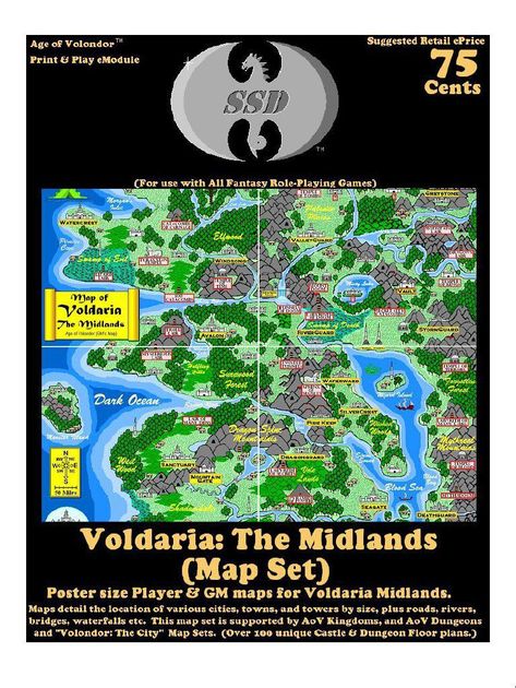 Voldaria: The Midlands (Map Set) | RPG Item | RPGGeek