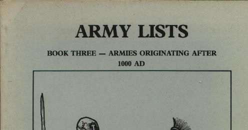Army Lists Book Three: Armies originating after 1000 AD | Board Game ...