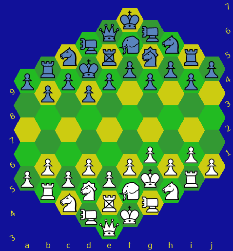 Root-3 Compromise Hexagonal Chess | Hexagonal Chess
