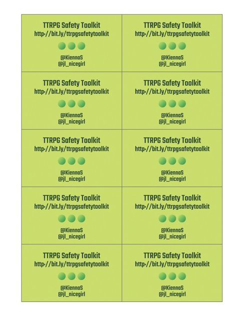 TTRPG Safety Toolkit Cards | Safety Tools Cards