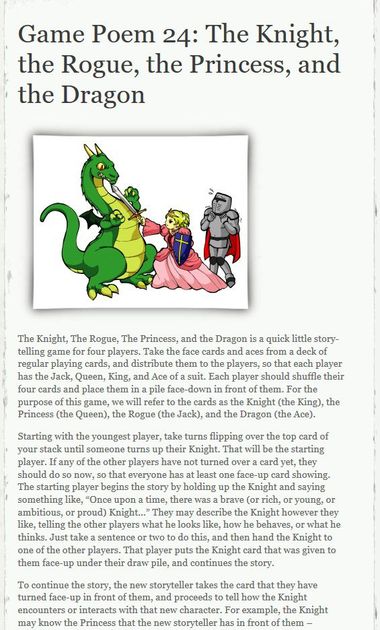 Game Poem 24: The Knight, the Rogue, the Princess, and the Dragon | RPG ...