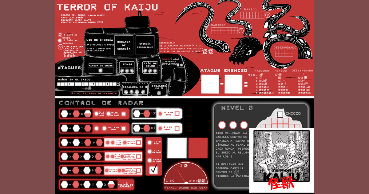 Print and Play: Terror of Kaiju | Juegos Roll & Write | BoardGameGeek