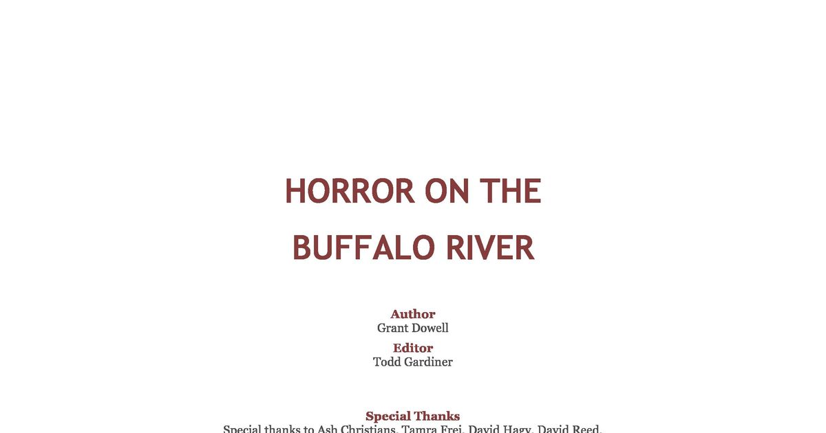 Horror on the Buffalo River | RPG Item | RPGGeek