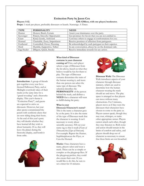 Extinction Party | RPG Item | RPGGeek