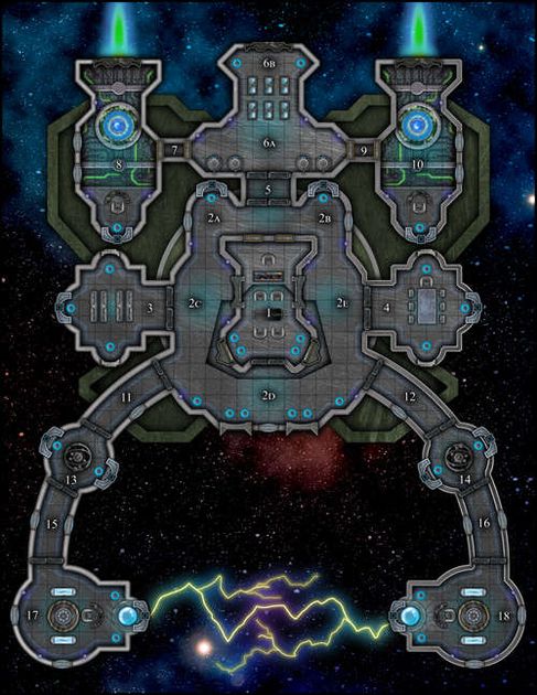 VTT Map Set 256: Starship Deckplan: Utility Starship: Electromagnetic ...