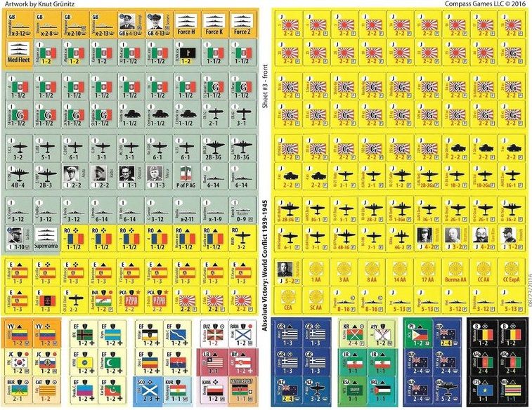 Photo of counter sheets | Absolute Victory: World Conflict 1939-1945