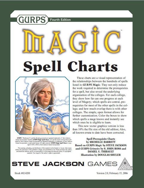 GURPS Magic Spell Charts | RPG Item | RPGGeek