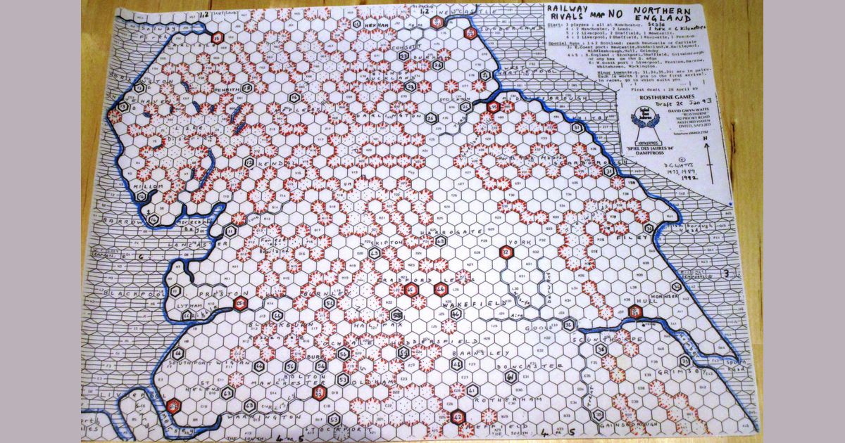 Railway Rivals Map NO: Northern England | Board Game | BoardGameGeek